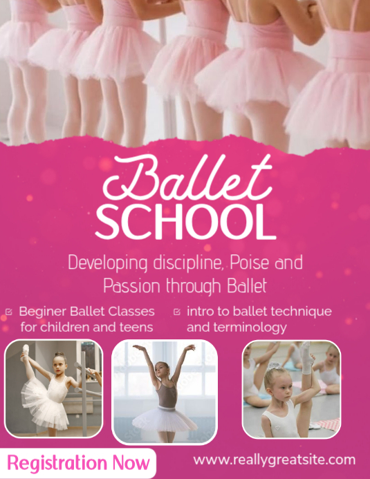 Plantilla de Pink Maximalist Ballet Flyer (us Letter) | PosterMyWall