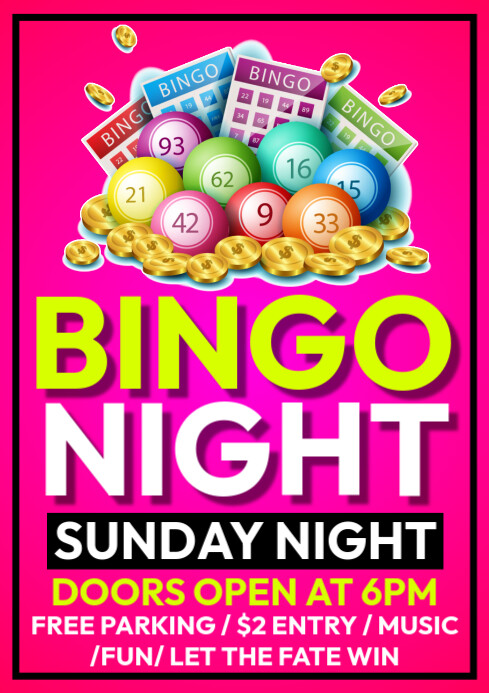 Pink Maximalist Bingo Night A2 Template | PosterMyWall