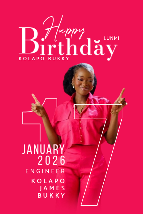 Pink Maximalist Birthday Flyer Banner 4' × 6' Template | PosterMyWall