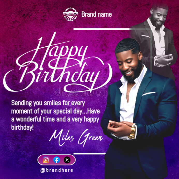 Pink Maximalist Birthday Square (1:1) Template | PosterMyWall