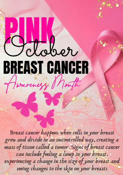 Pink Maximalist Breast Cancer A3 Template | PosterMyWall
