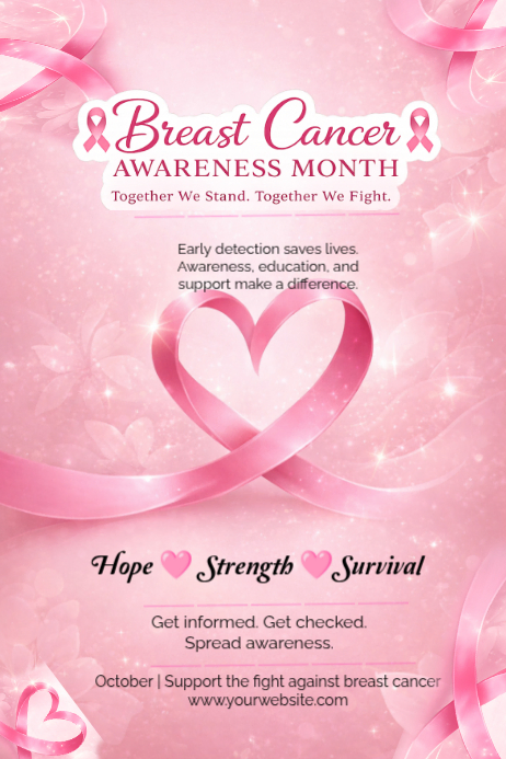 Pink Maximalist Breast Cancer Poster Poster Template | PosterMyWall