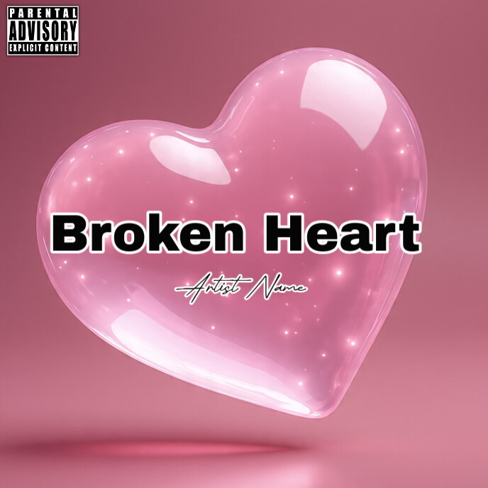 Pink Maximalist Broken Heart Album Cover Album Cover Template ...