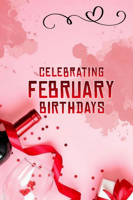 Copy of Pink Maximalist Celebrating February Birthdays Banner 4' × 6 ...