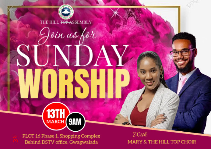 Copy of Pink Maximalist Church Banner A2 | PosterMyWall