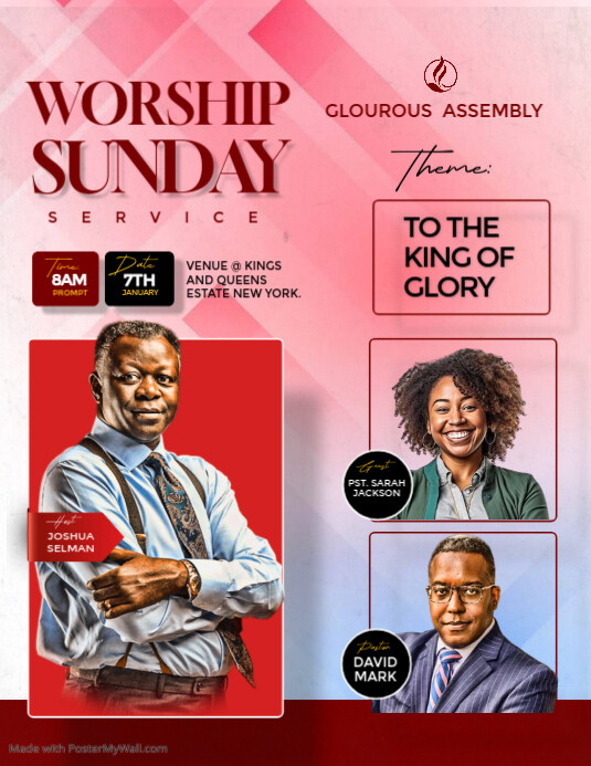 Pink Maximalist Church Flyer (us Letter) Template | PosterMyWall