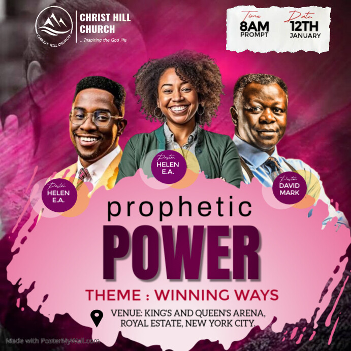 Pink Maximalist Church Flyers Instagram Post Template | PosterMyWall