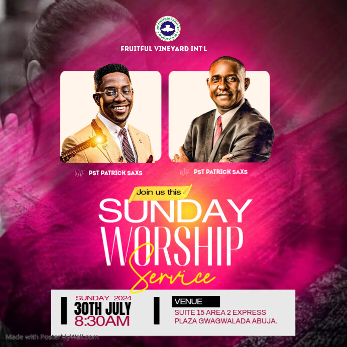 Pink Maximalist Church Flyers Instagram Post Template | PosterMyWall