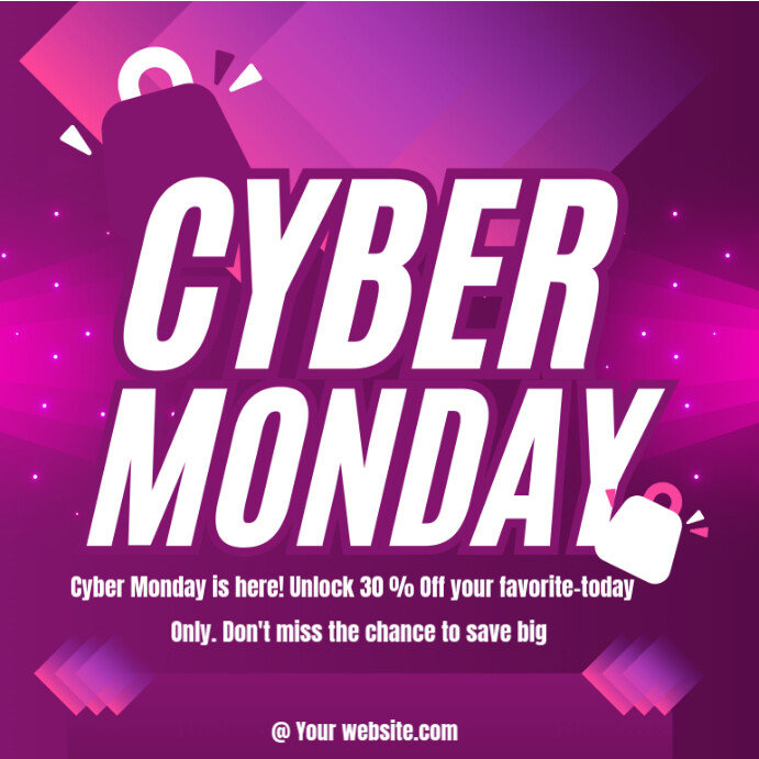 Pink Maximalist Cyber Monday Online Design Flyer/template Instagram ...