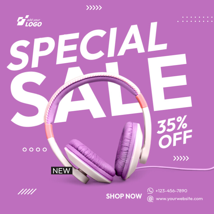 Pink Maximalist Earphone Sale Instagram Post Template | PosterMyWall