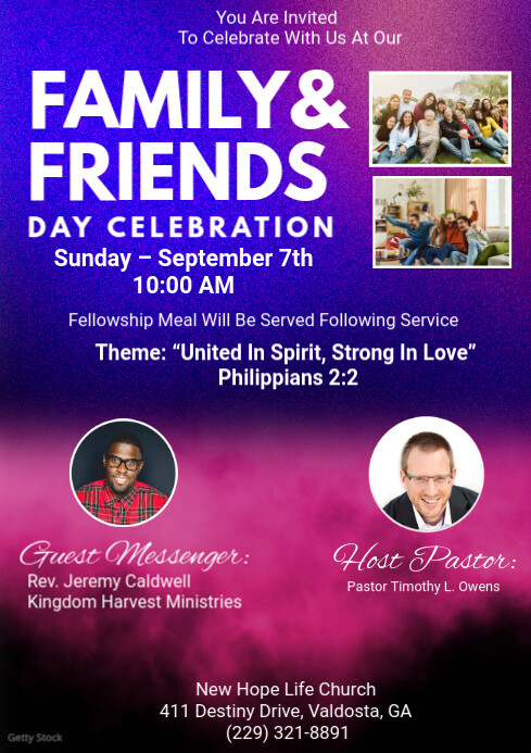 Pink Maximalist Family & Friends day A4 Template | PosterMyWall