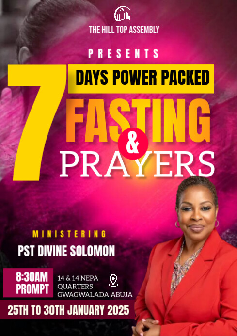 Copy of Pink Maximalist Fasting And Prayer A4 | PosterMyWall