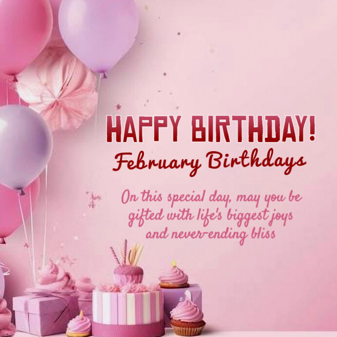 Copy of Pink Maximalist February Birthdays Instagram Post | PosterMyWall