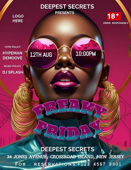 Plantilla de Pink Maximalist Freaky Friday Flyer (us Lett | PosterMyWall