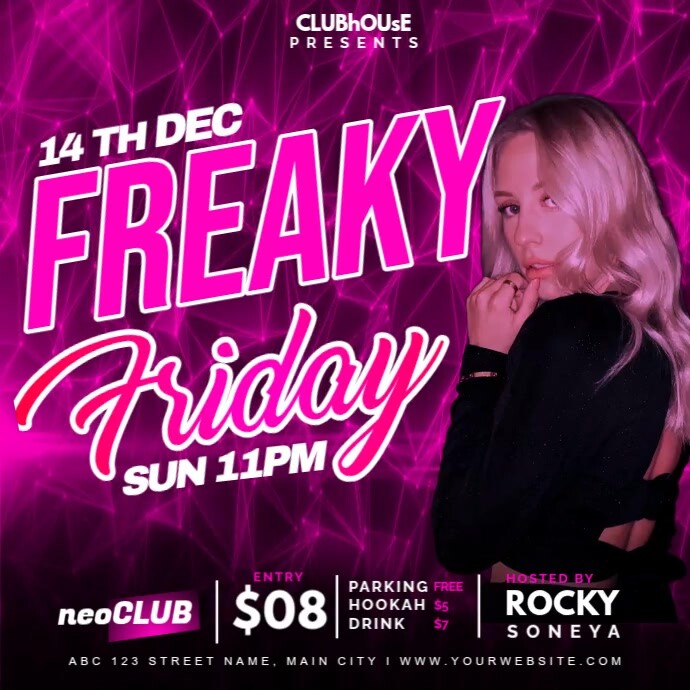 Pink Maximalist Freaky Friday Instagram Post Template | PosterMyWall