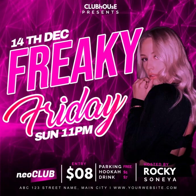 Copy of Pink Maximalist Freaky Friday Night Party Ins | PosterMyWall