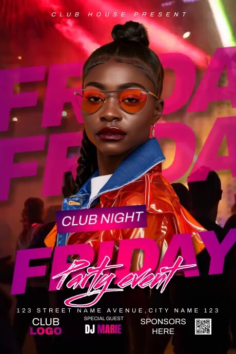 Plantilla de Pink Maximalist Friday Party Video Poster | PosterMyWall