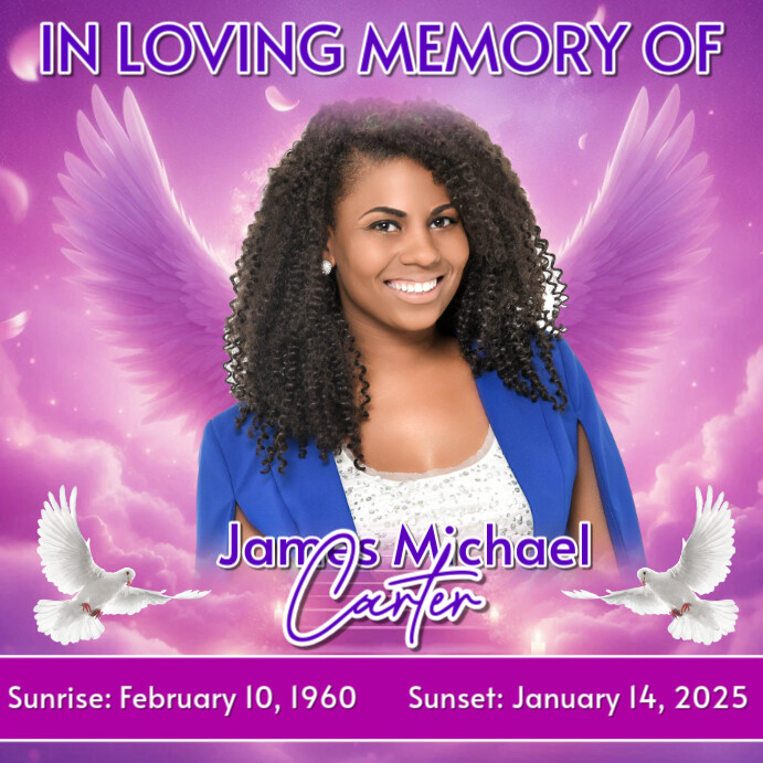 Pink Maximalist Funeral Memorial Announcement Flyer Instagram Post ...