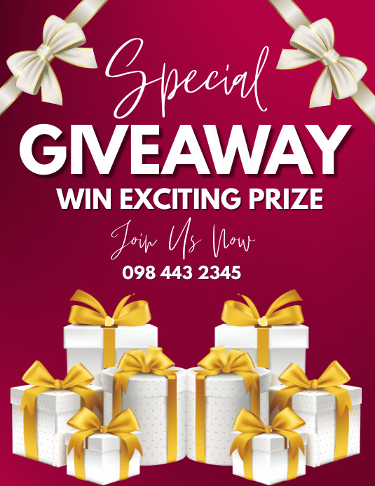 Pink Maximalist Giveaway Flyers Flyer (us Let Template | PosterMyWall