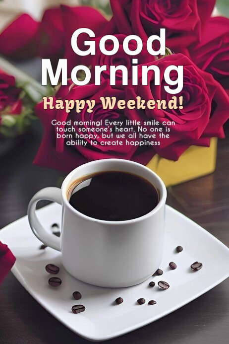 Pink Maximalist Good Morning Happy Weekend Banner 4' × 6' Template ...