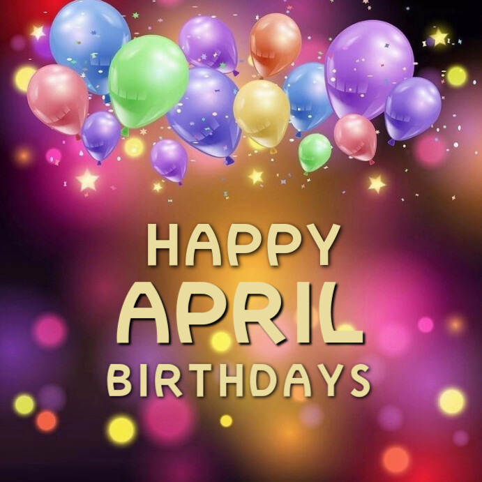 Pink Maximalist Happy April Birthdays Instagram Post Template ...