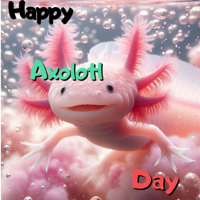 Pink Maximalist Happy Axolotl Day Instagram Post Template | PosterMyWall