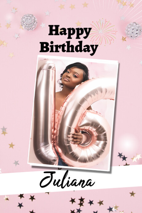 Copy of Pink Maximalist Happy Birthday Poster | PosterMyWall