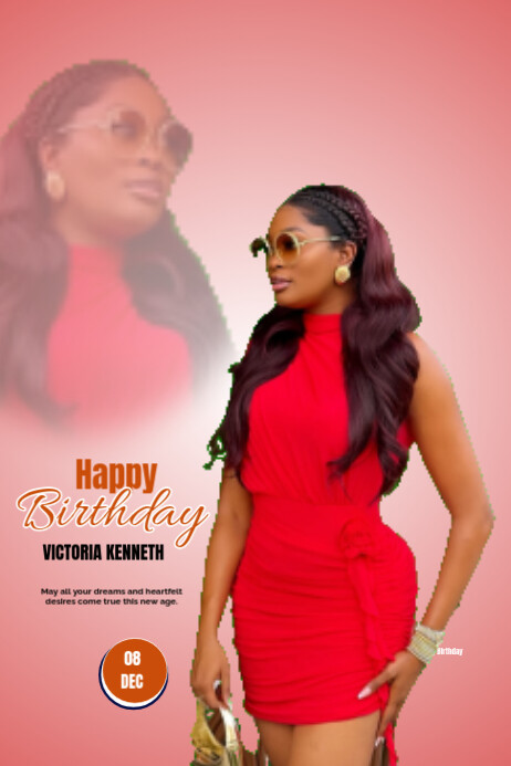 Pink Maximalist Happy Birthday Templates Poster | PosterMyWall