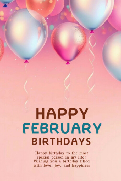 Copy of Pink Maximalist Happy February Birthdays Banner 4' × 6 ...