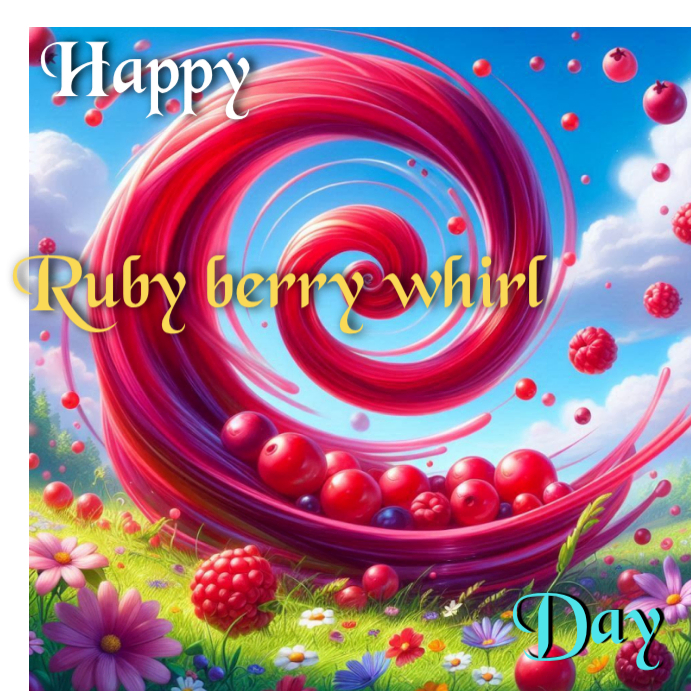 Pink Maximalist Happy Ruby Berry Whirl Day Instagram Post Template | PosterMyWall