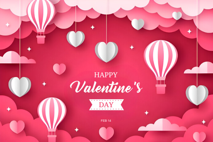 Pink Maximalist Happy Valentine's Day Wishes Poster Template | PosterMyWall