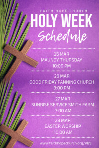 Holy Week 2025 Schedule Template | PosterMyWall