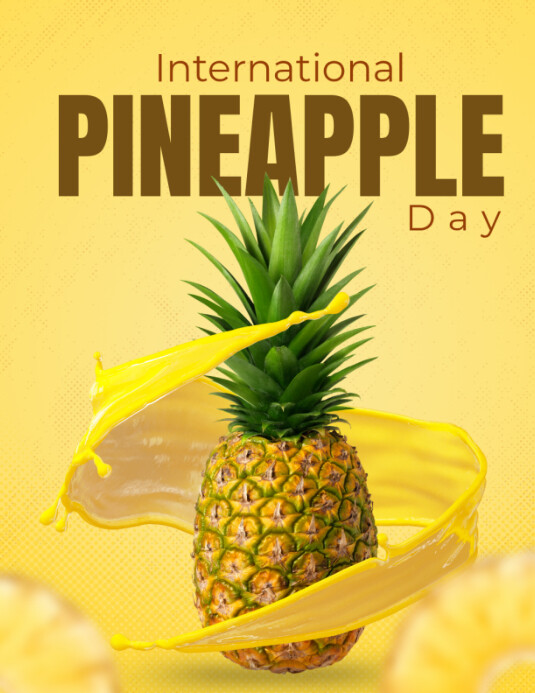 Pink Maximalist International Pineapple Day Flyer (us Letter) Template ...