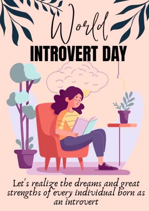 Pink Maximalist Introvert Day A3 Template | PosterMyWall