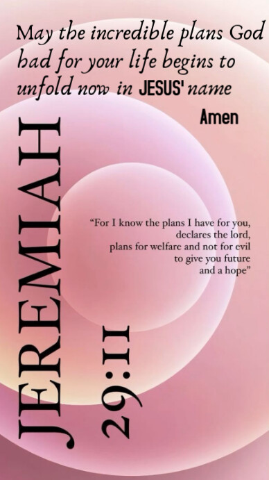 Copy of Pink Maximalist Jeremiah 29;11 Instagram Story | PosterMyWall