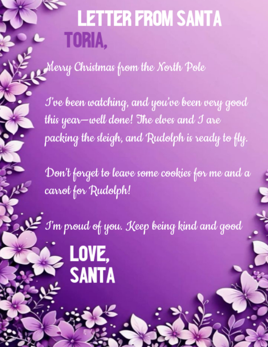 Pink Maximalist Letter From Santa Flyer Template | PosterMyWall