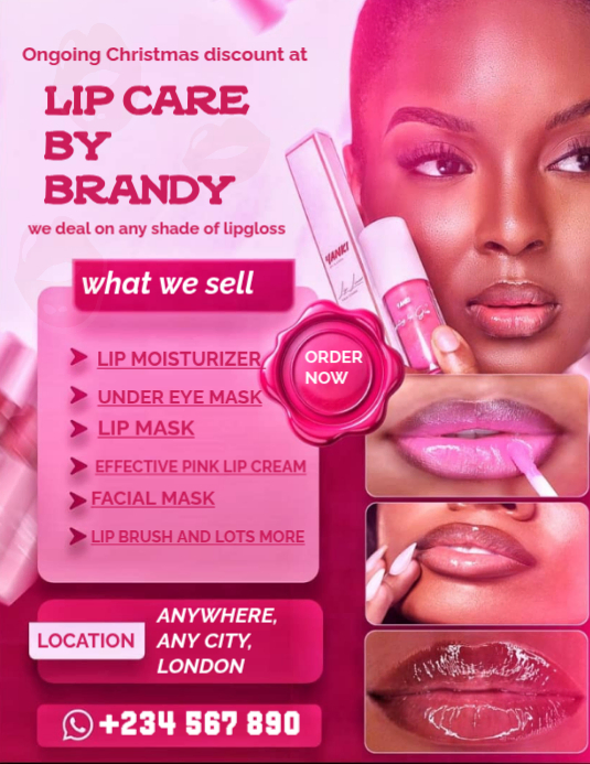 Copy of Pink Maximalist Lip Care Flyer (us Letter) | PosterMyWall