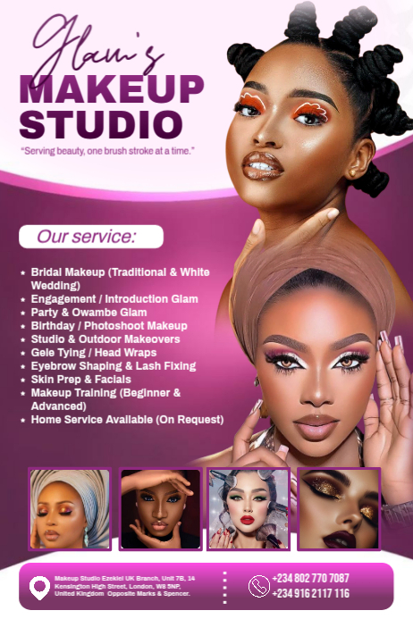 Pink Maximalist Makeup Studio Promotion Template Poster | PosterMyWall