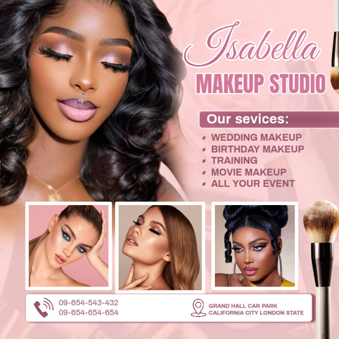 Copy of Pink Maximalist Makeup Studio Promotion Templates Instagram ...