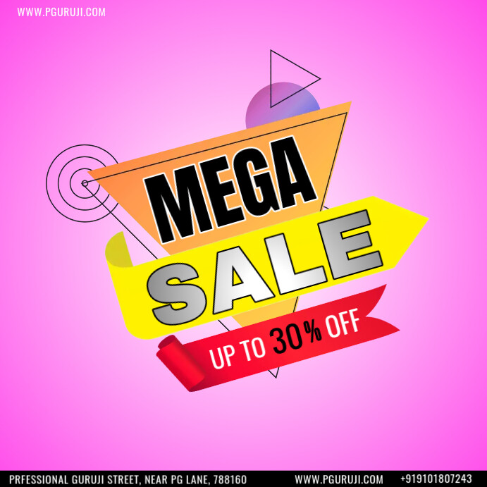 Plantilla de Pink Maximalist Mega Sale Poster Instagram Po | PosterMyWall
