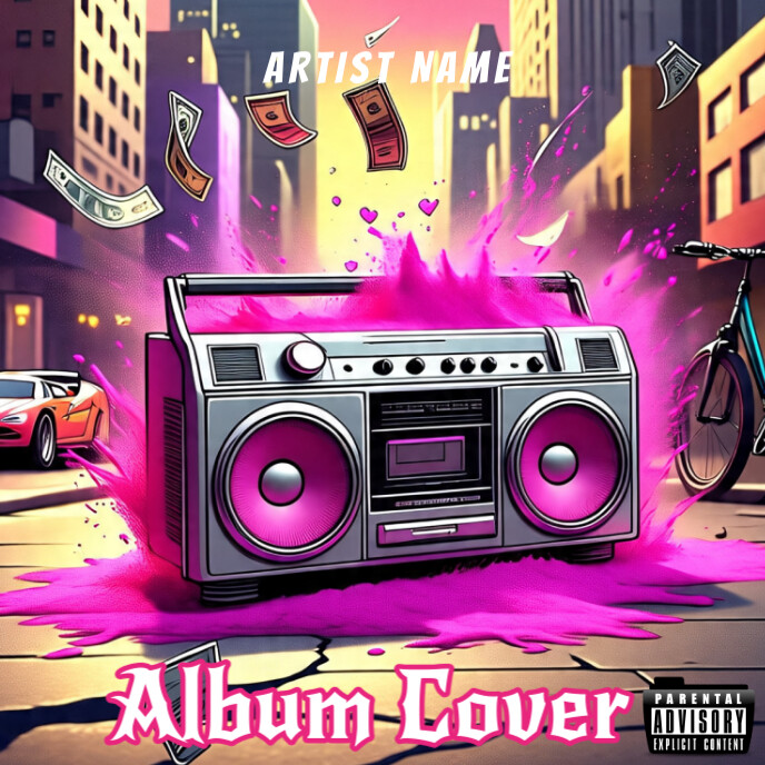 Pink Maximalist Mixtape Album Cover Template | PosterMyWall