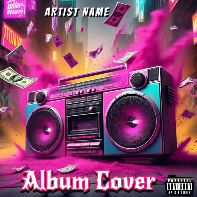 Pink Maximalist Mixtape Album Cover Template | PosterMyWall