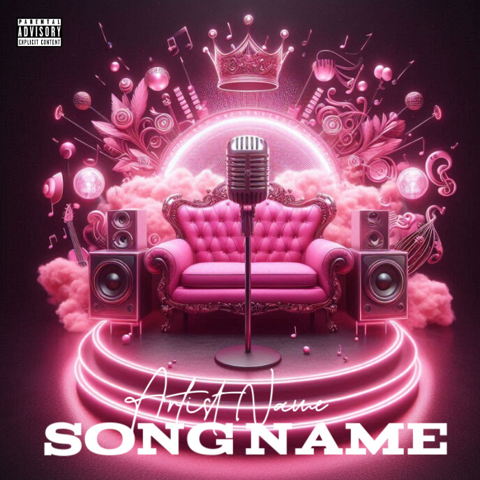 Pink Maximalist Mixtape Cover Album Cover Template | PosterMyWall