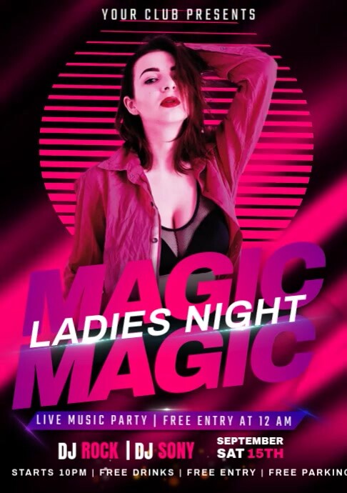 Pink Maximalist Music Night A4 Template | PosterMyWall