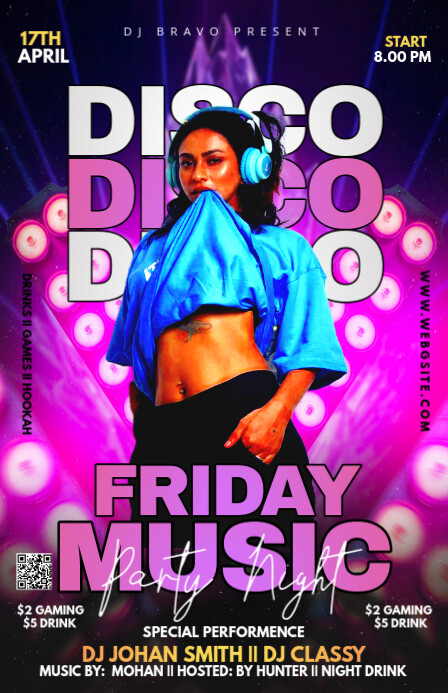 Copy of Pink Maximalist Music Night Tabloid | PosterMyWall