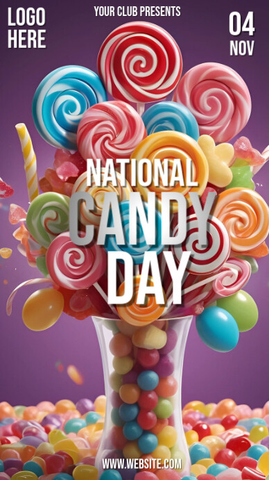 Pink Maximalist National Candy Day Instagram Story Template | PosterMyWall