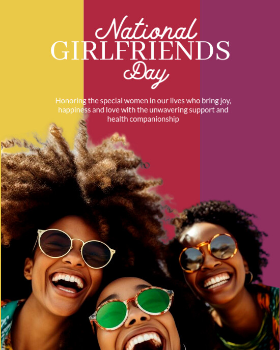 Pink Maximalist National Girlfriend Day Flyer Instagram Portrait ...