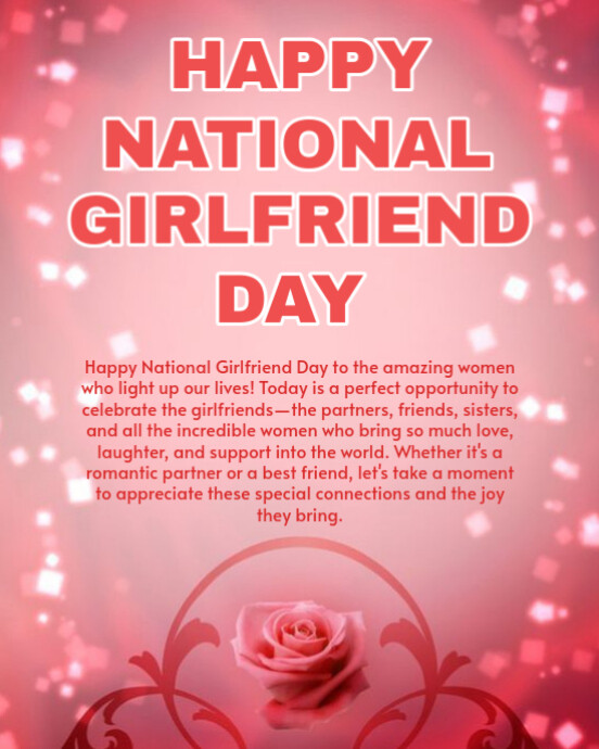 Pink Maximalist National Girlfriend Day Instagram Portrait Template ...