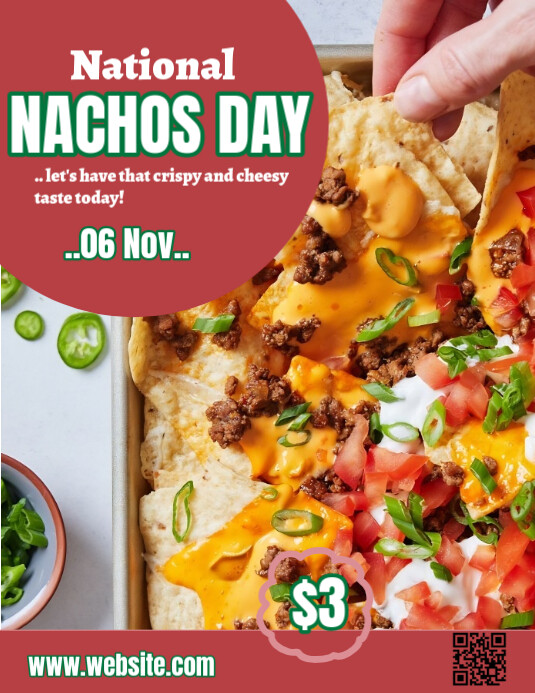 Pink Maximalist National Nachos Day Flyer (us Letter) Template ...