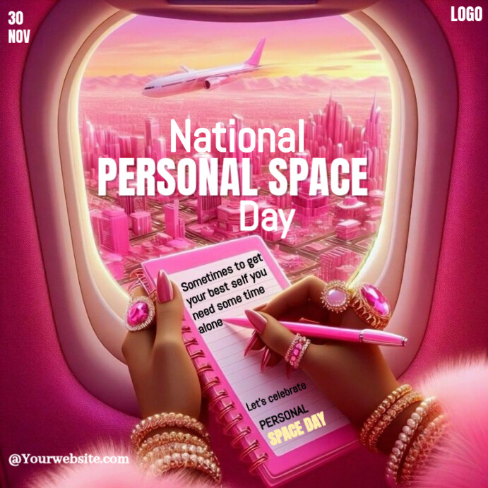 Copy of Pink Maximalist National Personal Space Day Online Design Flyer ...